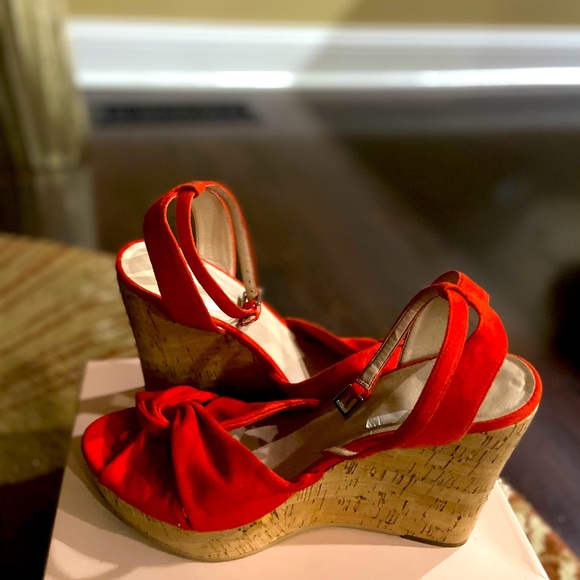 bp | Shoes | Orange Wedge Sandal | Poshmark